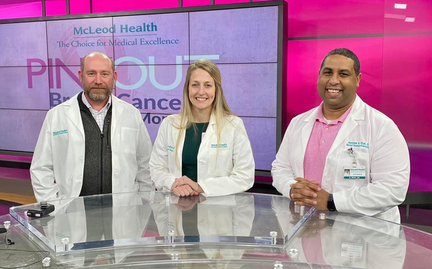Mcleod Physicians Raise Awareness Of Breast Cancer During Pink Out Phone Bank With Wbtw News 13